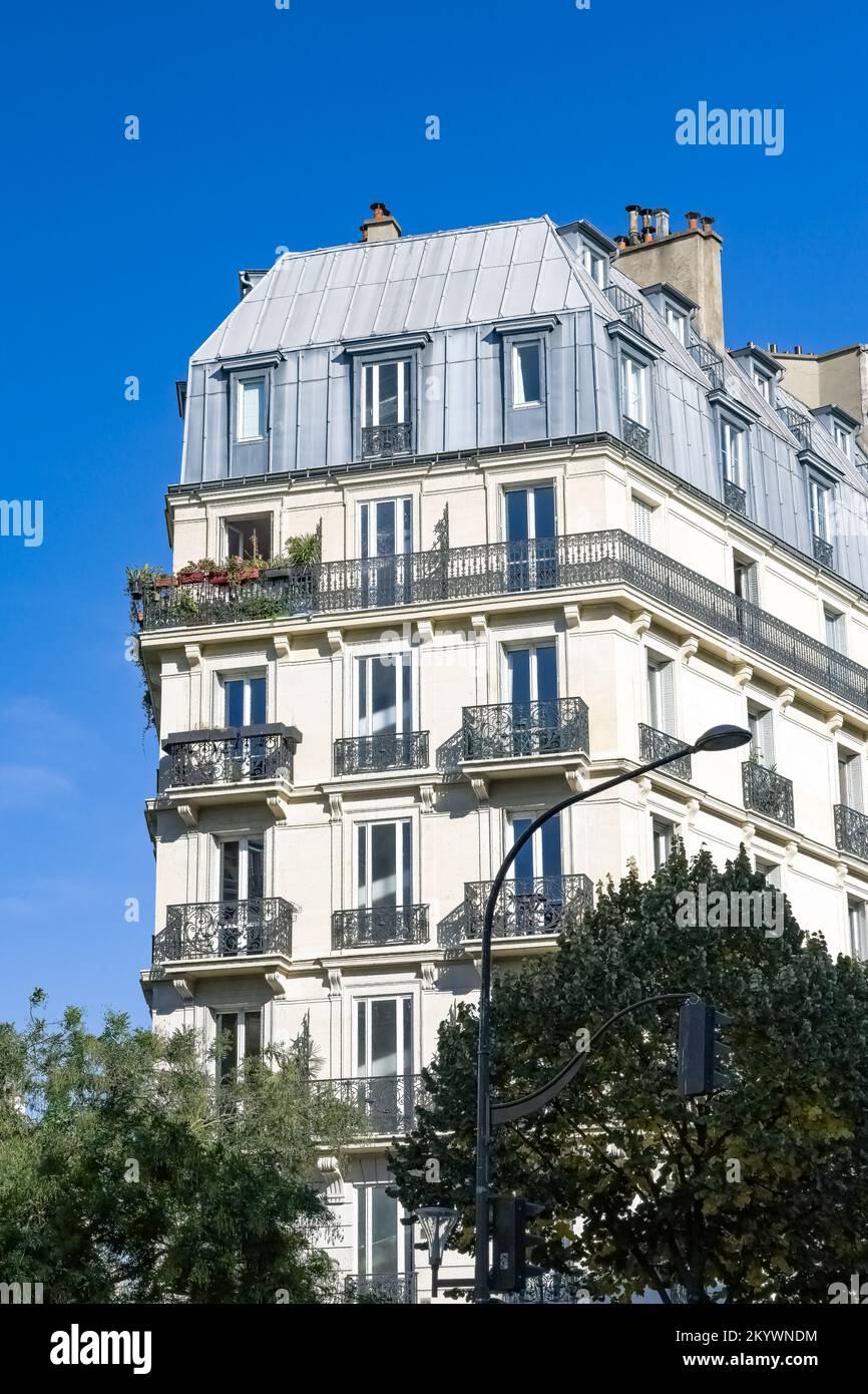 Paris, typical facades and street, beautiful buildings avenue de la Republique Stock Photo - Alamy