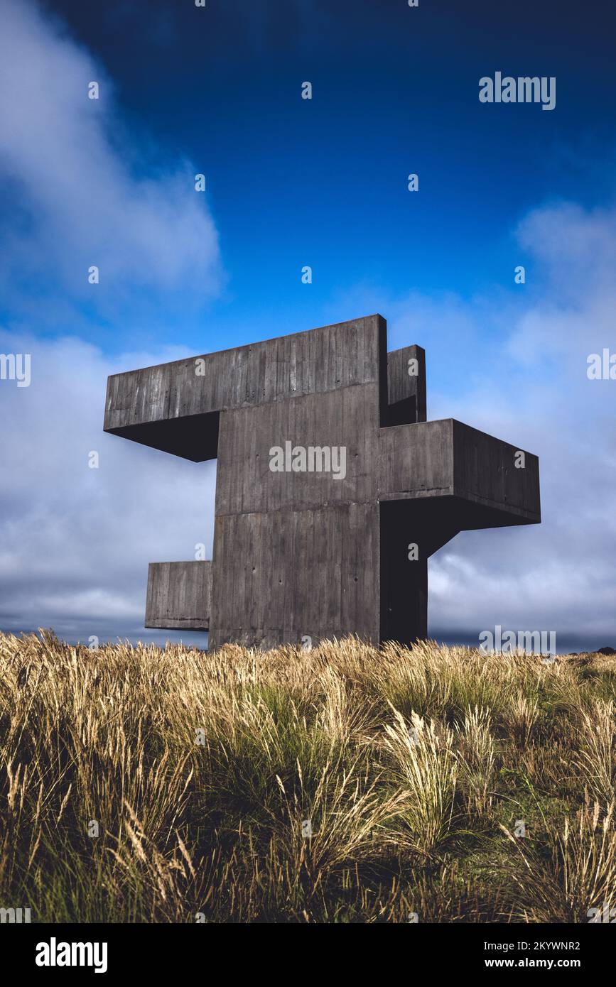 Mirante concrete watchtower looks out over the Atlantic, Lagoa, Azores ...