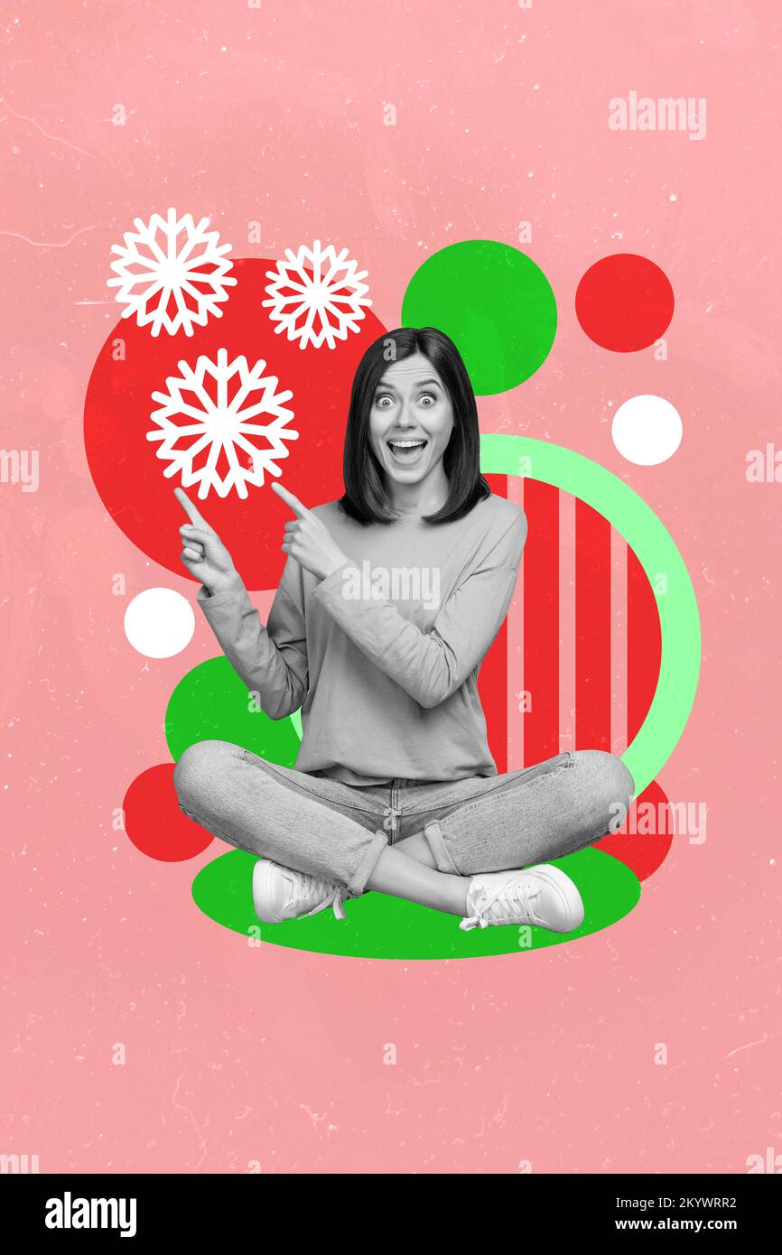 Creative photo 3d collage artwork postcard poster brochure of shocked ...