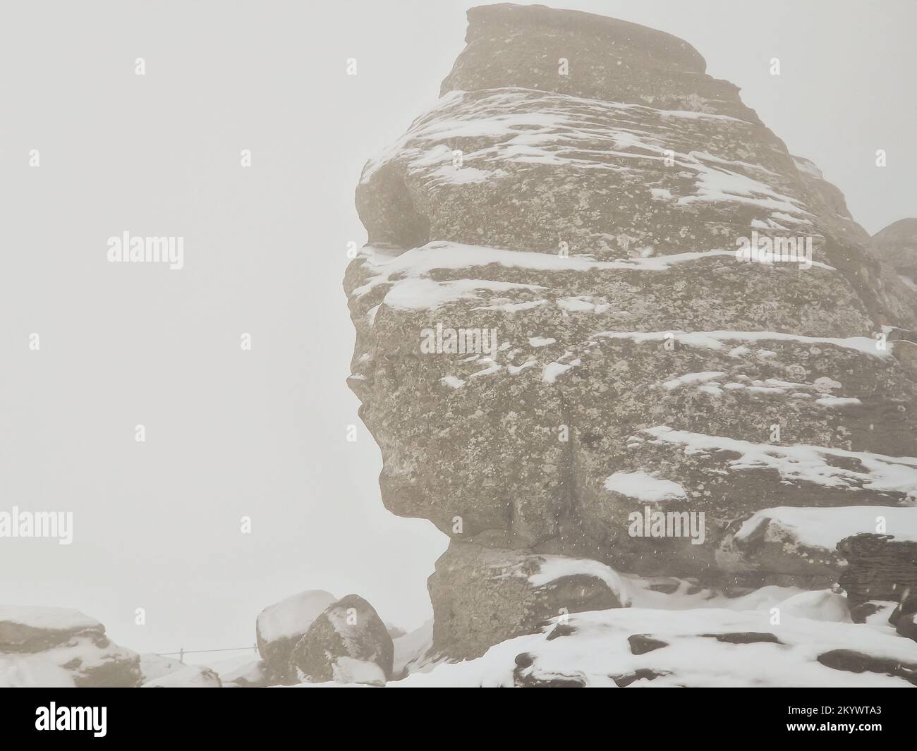 The Sphinx (Sfinxul), a natural rock formation in the Bucegi Natural ...