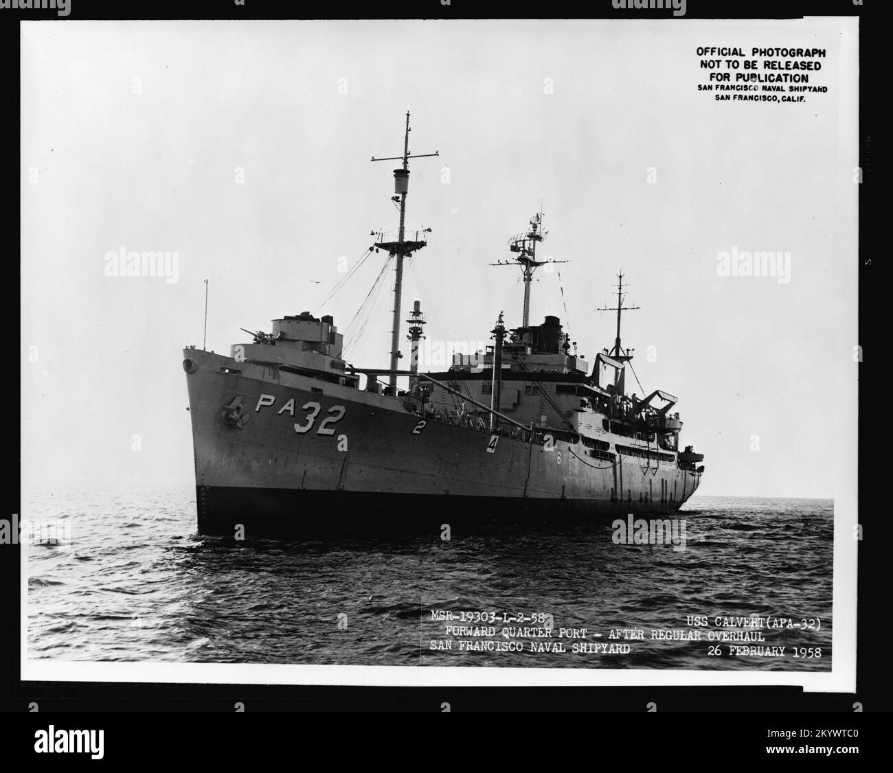 APA-32 Calvert [19-NN-APA-32 Calvert-19-NN-261-8] , Ships, Naval ...