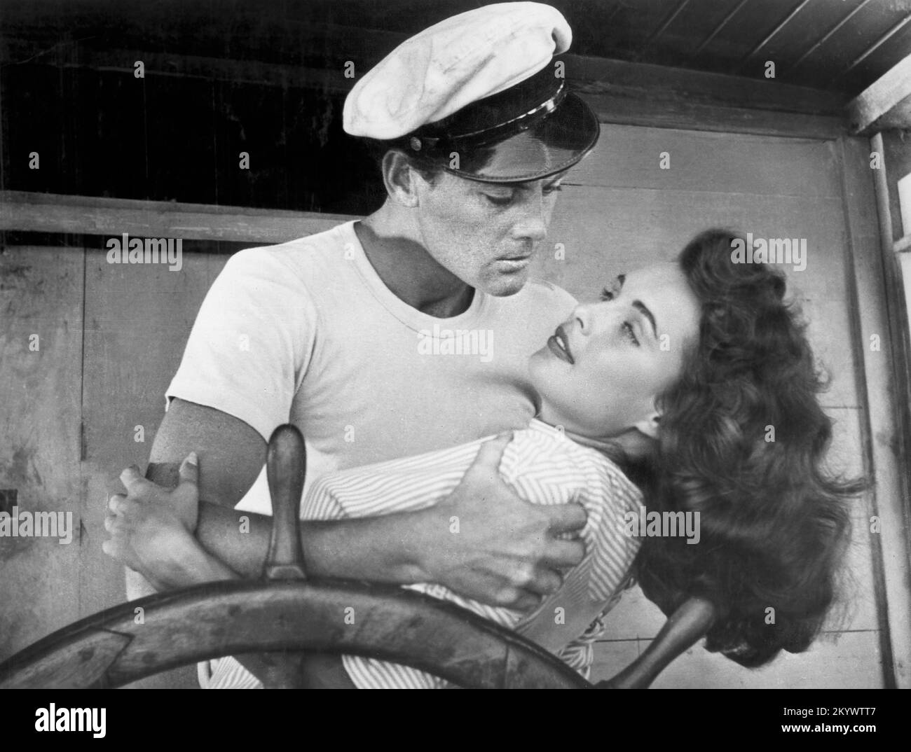 John Agar, Rosemarie Bowe, on-set of the Film, "The Golden Mistress ...