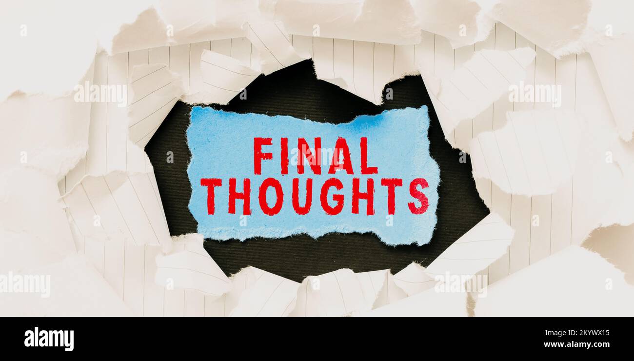 Handwriting text Final Thoughts. Business approach Conclusion Last ...