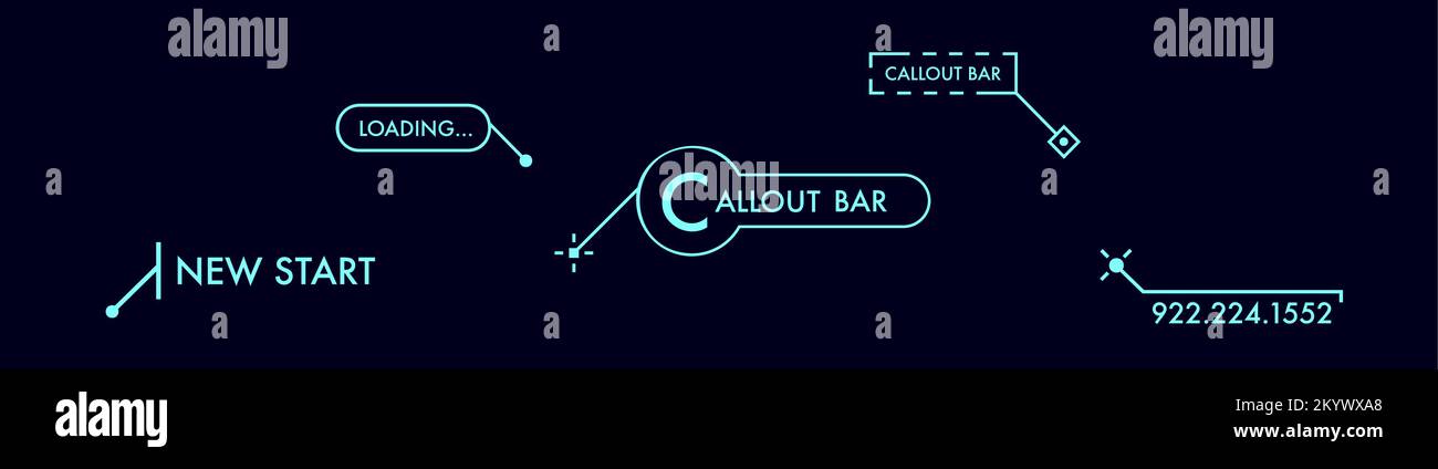 Digital callouts, titles frame text, HUD Templates, modern banners ...