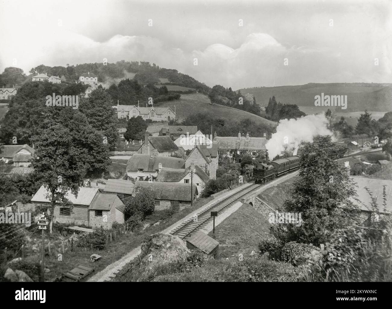 Vintage photograph - 1919 - Train, Lustleigh, Devon Stock Photo - Alamy