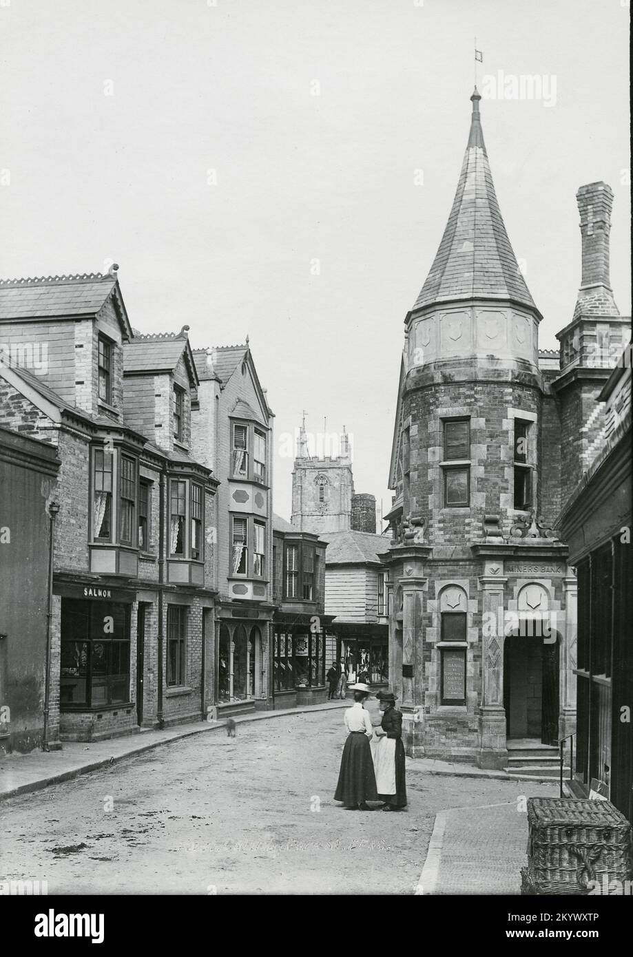 Vintage photograph - 1901 - St Columb Major, Fore Street, St Ives ...
