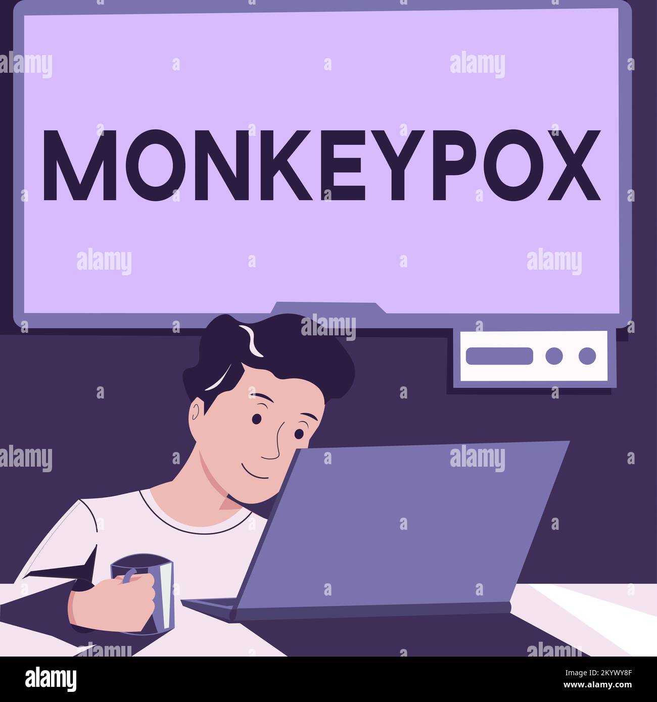 Conceptual caption Monkeypox. Concept meaning poxvirus of Africa caused ...