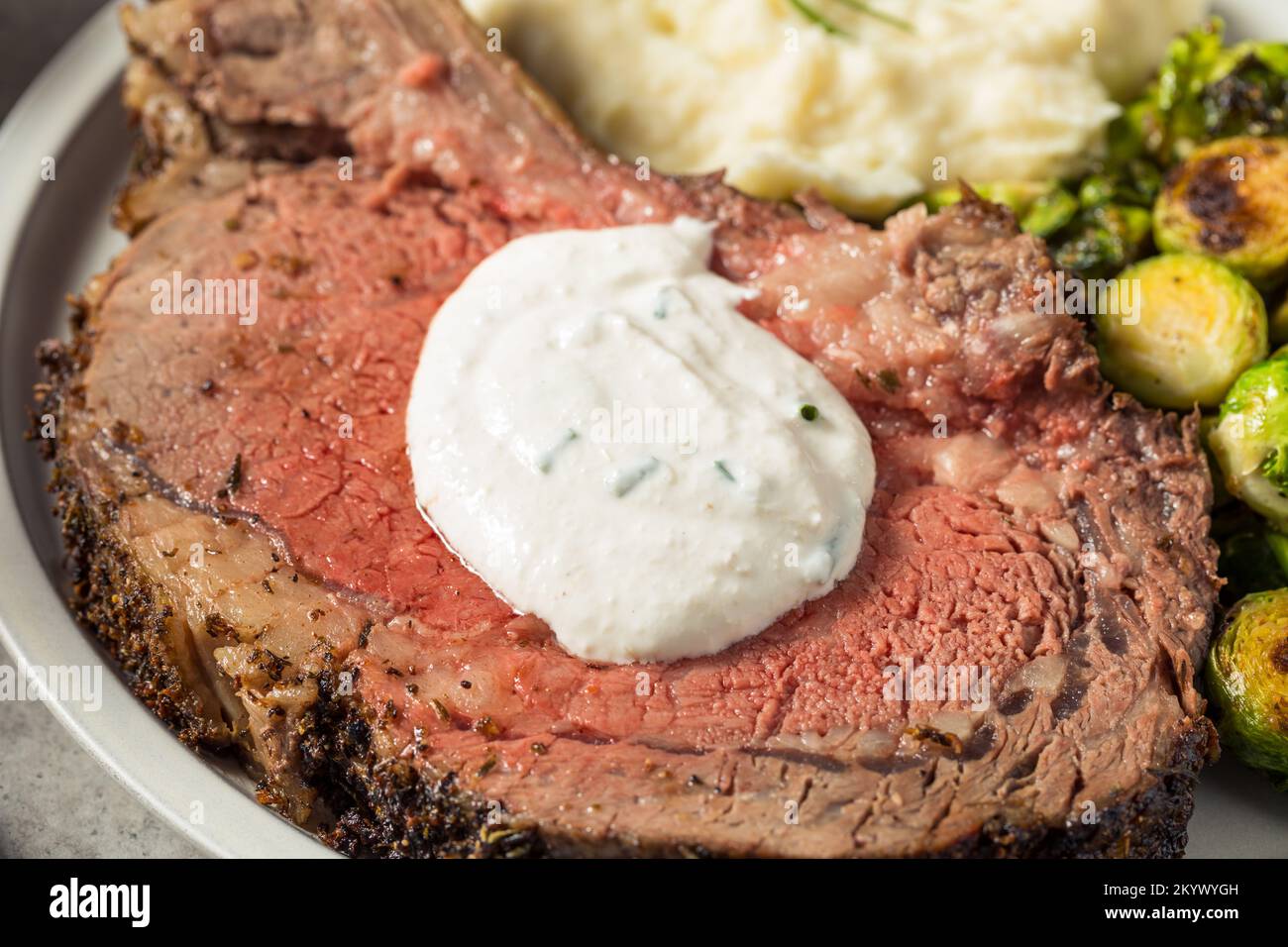 Homemade Standing Prime Rib Beef Roast with Horseradish Sauce and ...