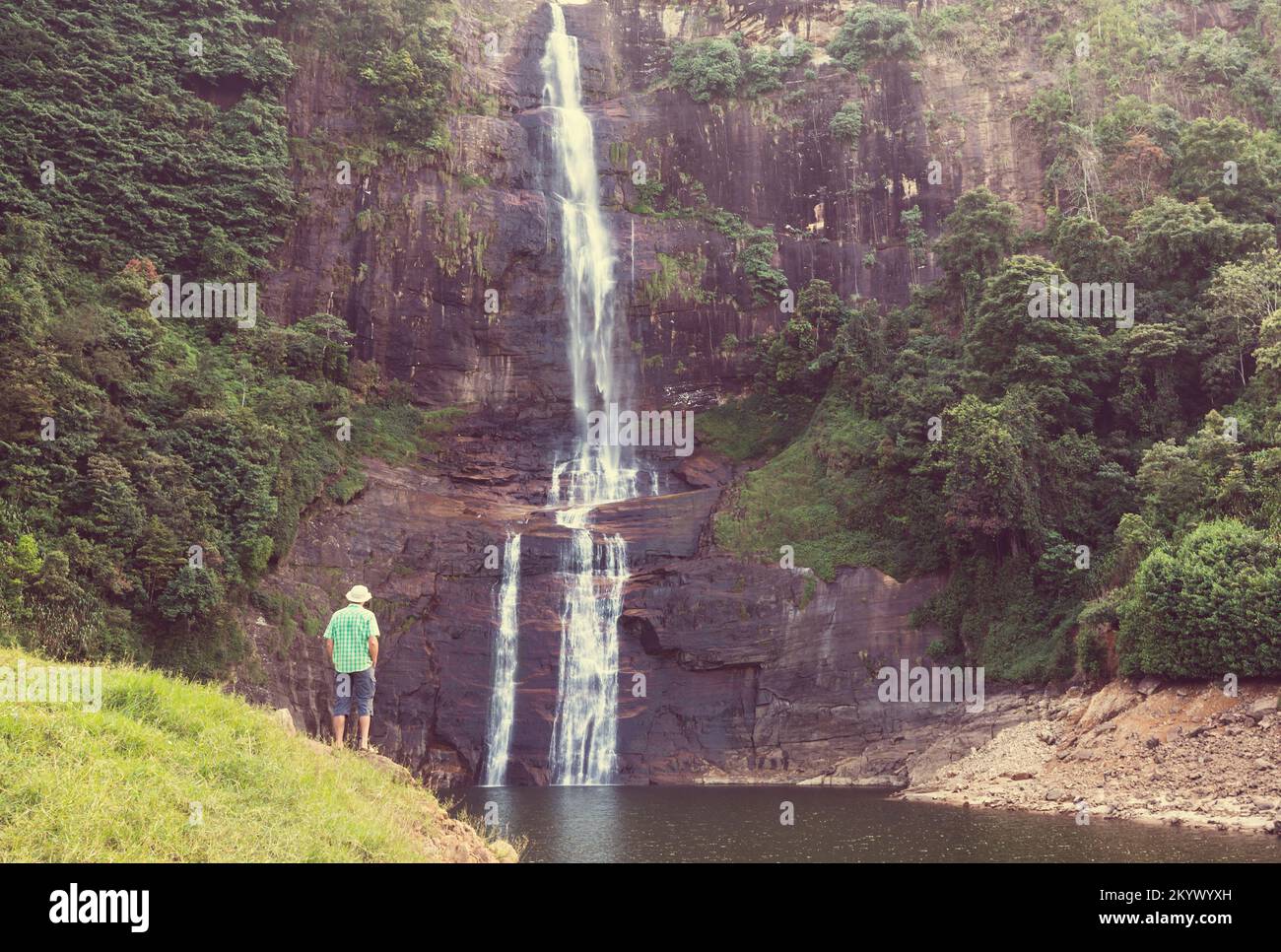 Beautiful waterfall on Sri Lanka Stock Photo - Alamy