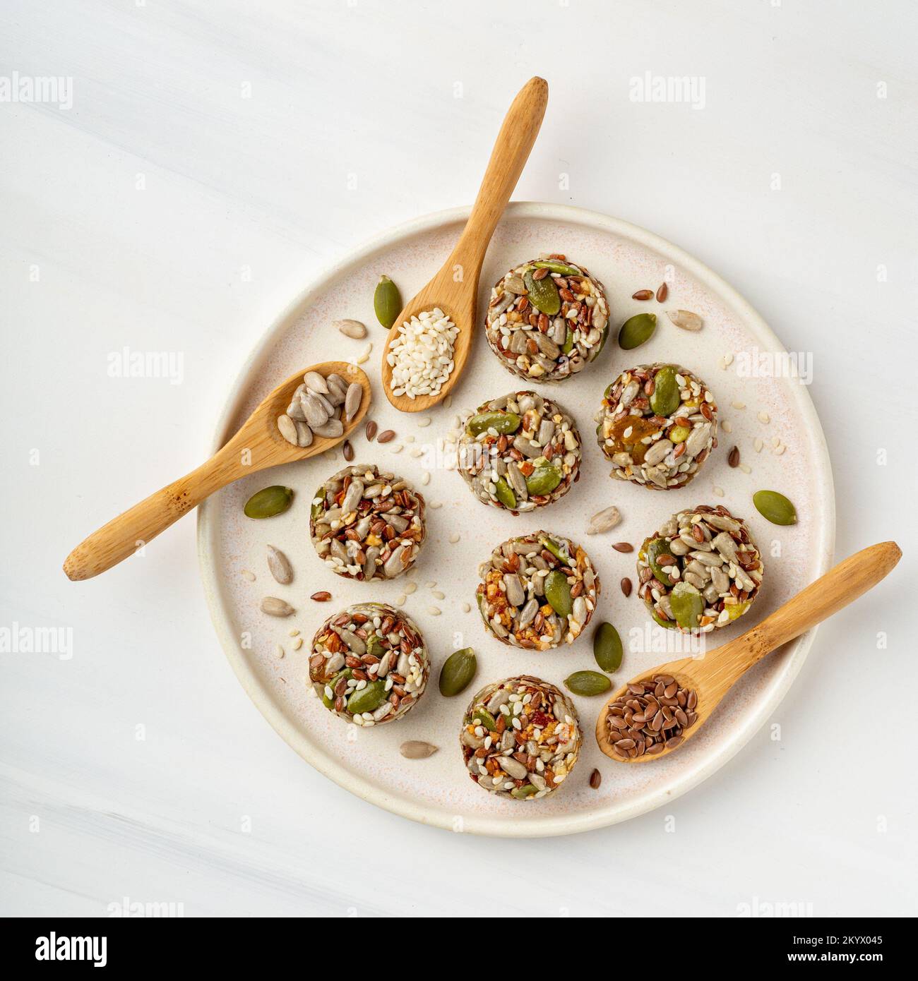 Healthy organic sweets made of natural honey and various seeds Stock ...