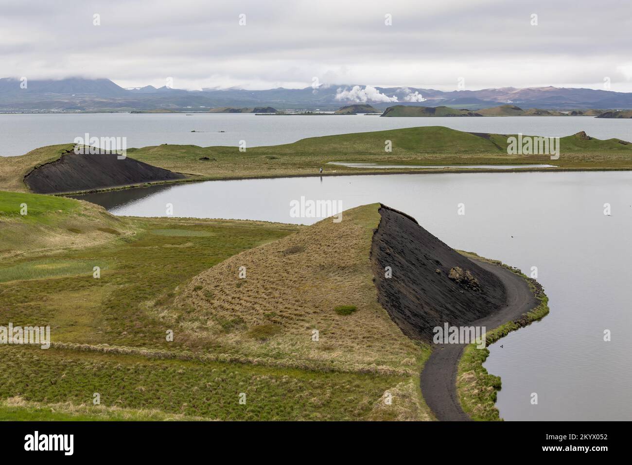 Pseudo craters, volcanoes and geothermal areas near Skutustadir and ...