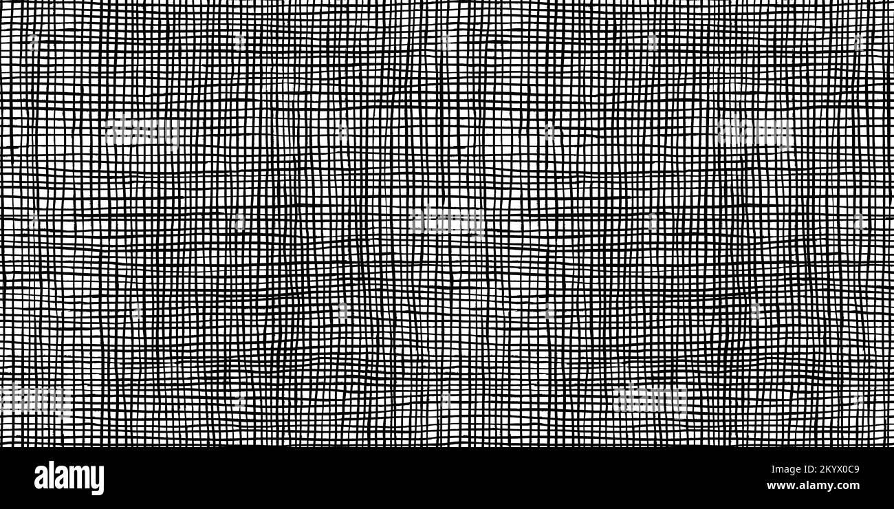 Seamless abstract hand drawn woven striped checker mesh doodle drawing ...
