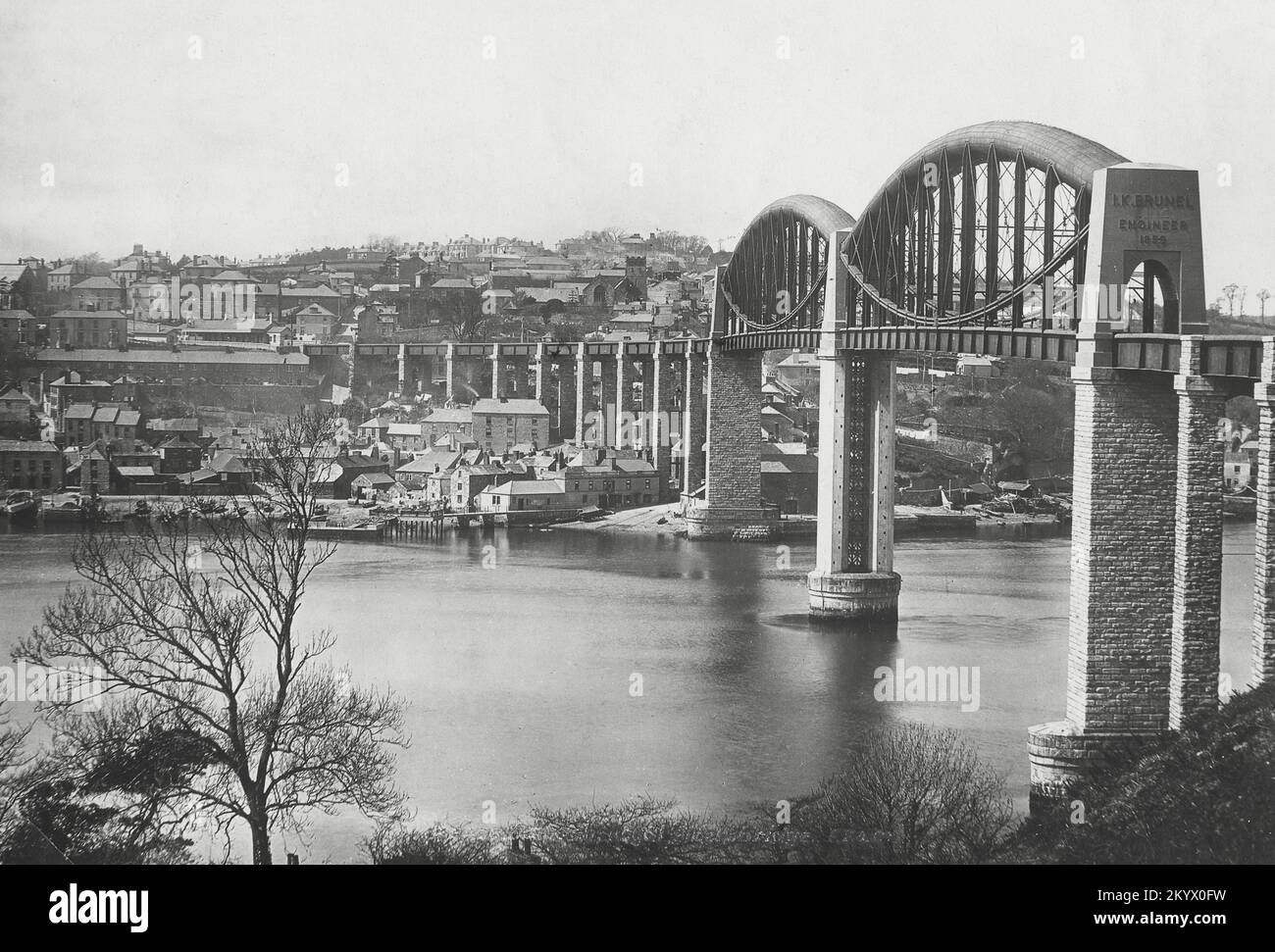 Vintage photograph - 1890 - Royal Albert Bridge, Brunel, Saltash ...