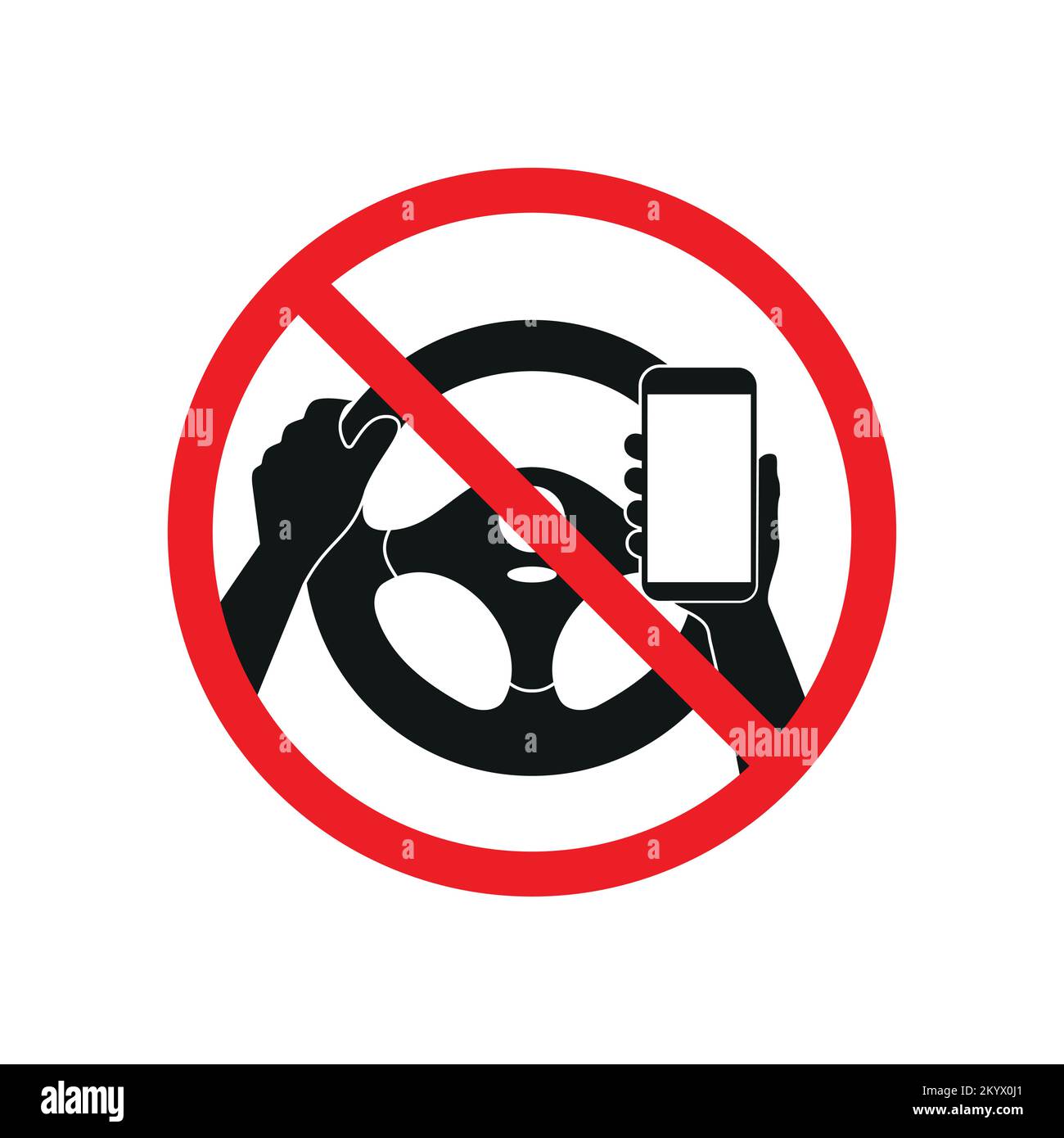 No driving and phone using vector sign isolated on white background Eps ...