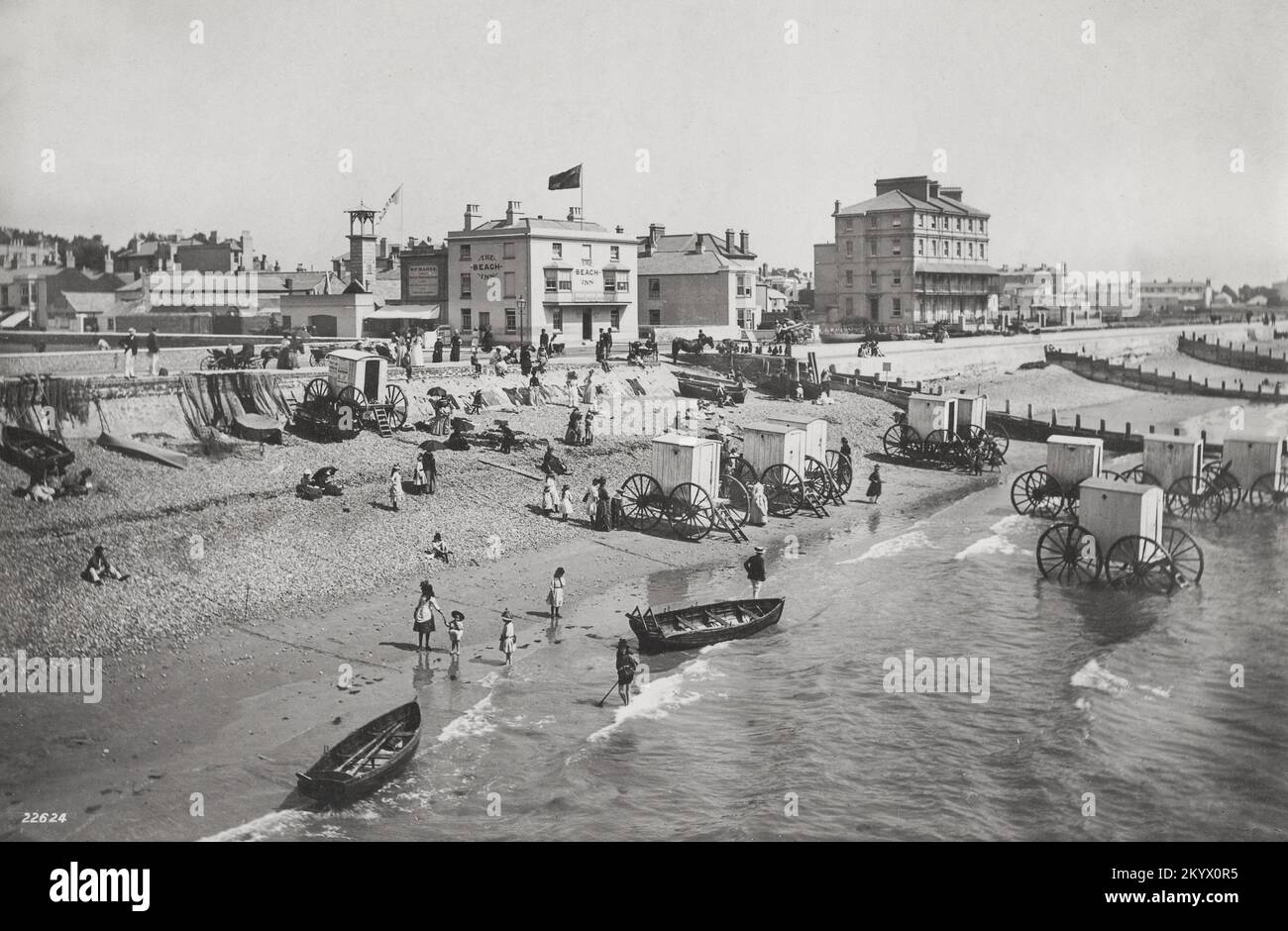 Vintage photograph - 1890 - Beach scene, WP Marsh Photographer and The ...