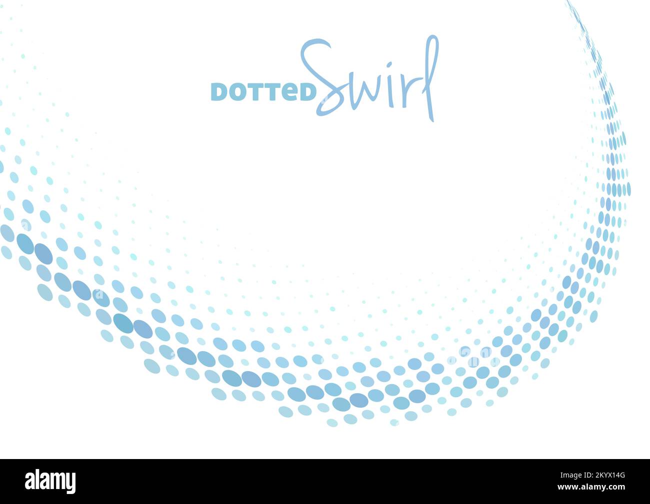 Abstract blue dotted swirl with halftone effect. Simple vector graphic ...