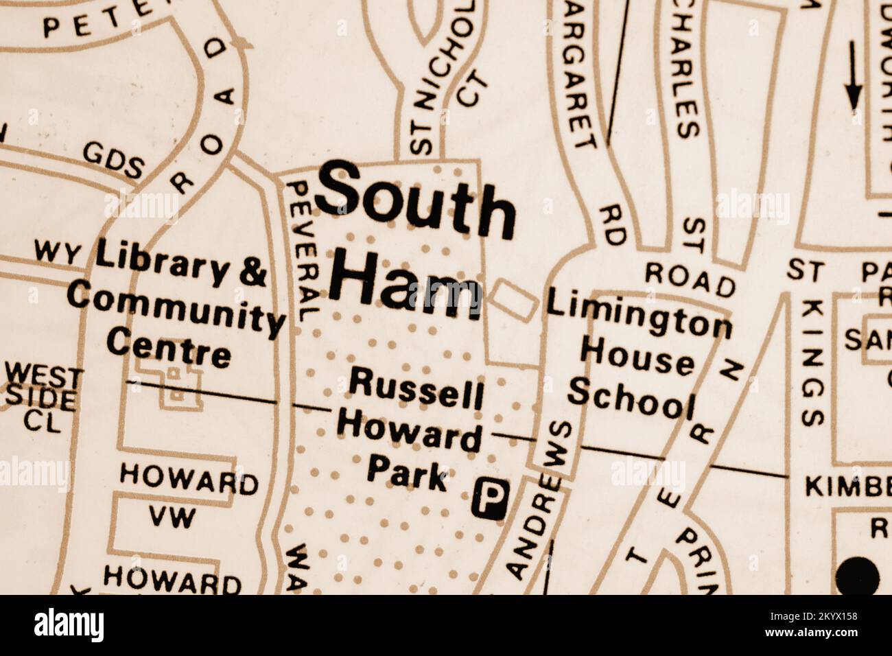 South Ham village in Hampshire, United Kingdom atlas map town name ...