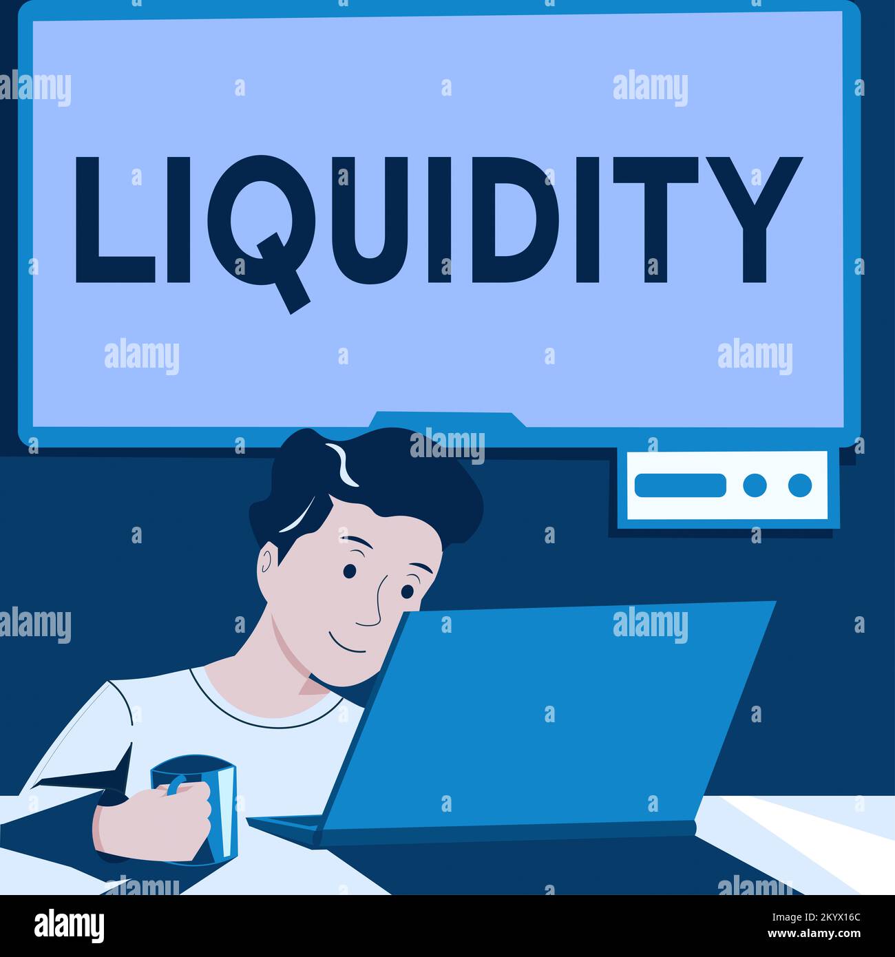 Text showing inspiration Liquidity. Word Written on Cash and Bank ...