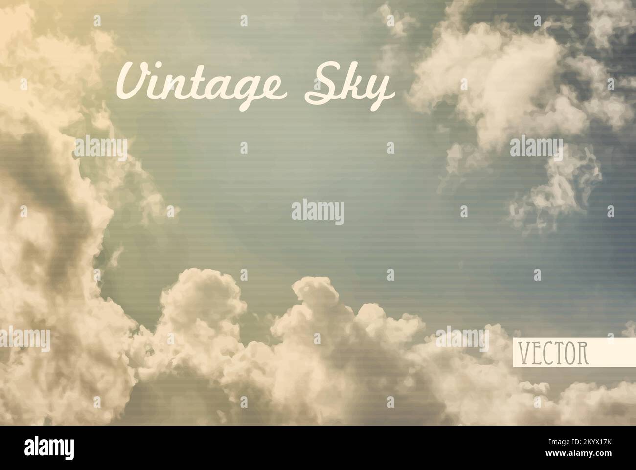 Retro image with vintage sky only, is textured in a strips. Vector ...
