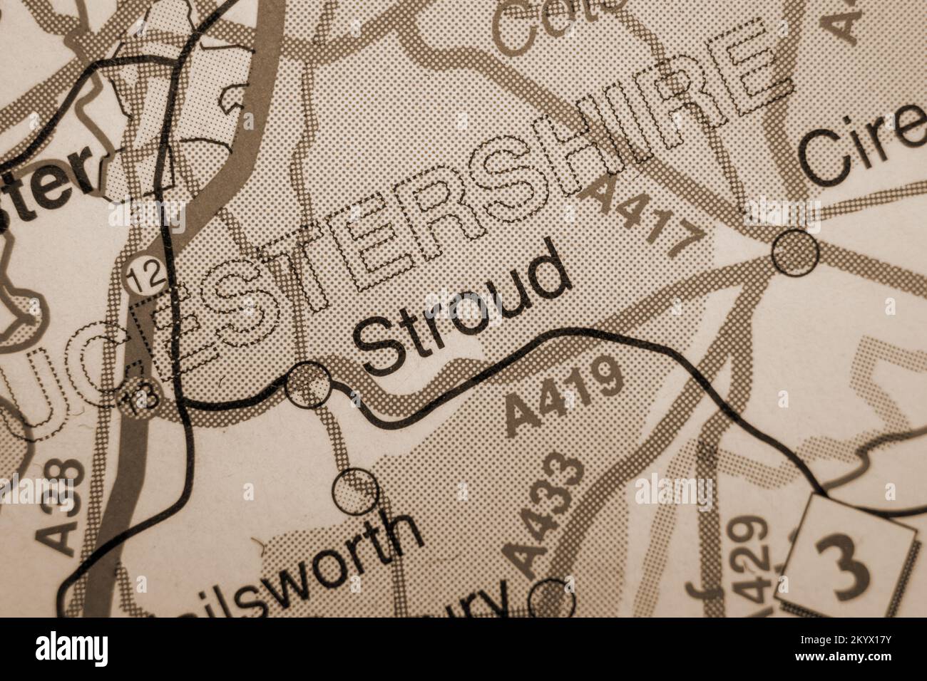 Stroud district map hi-res stock photography and images - Alamy