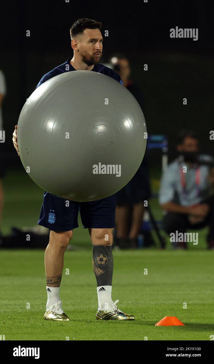 Doha, Qatar. 02nd Dec, 2022. Argentina's forward Lionel Messi during a ...