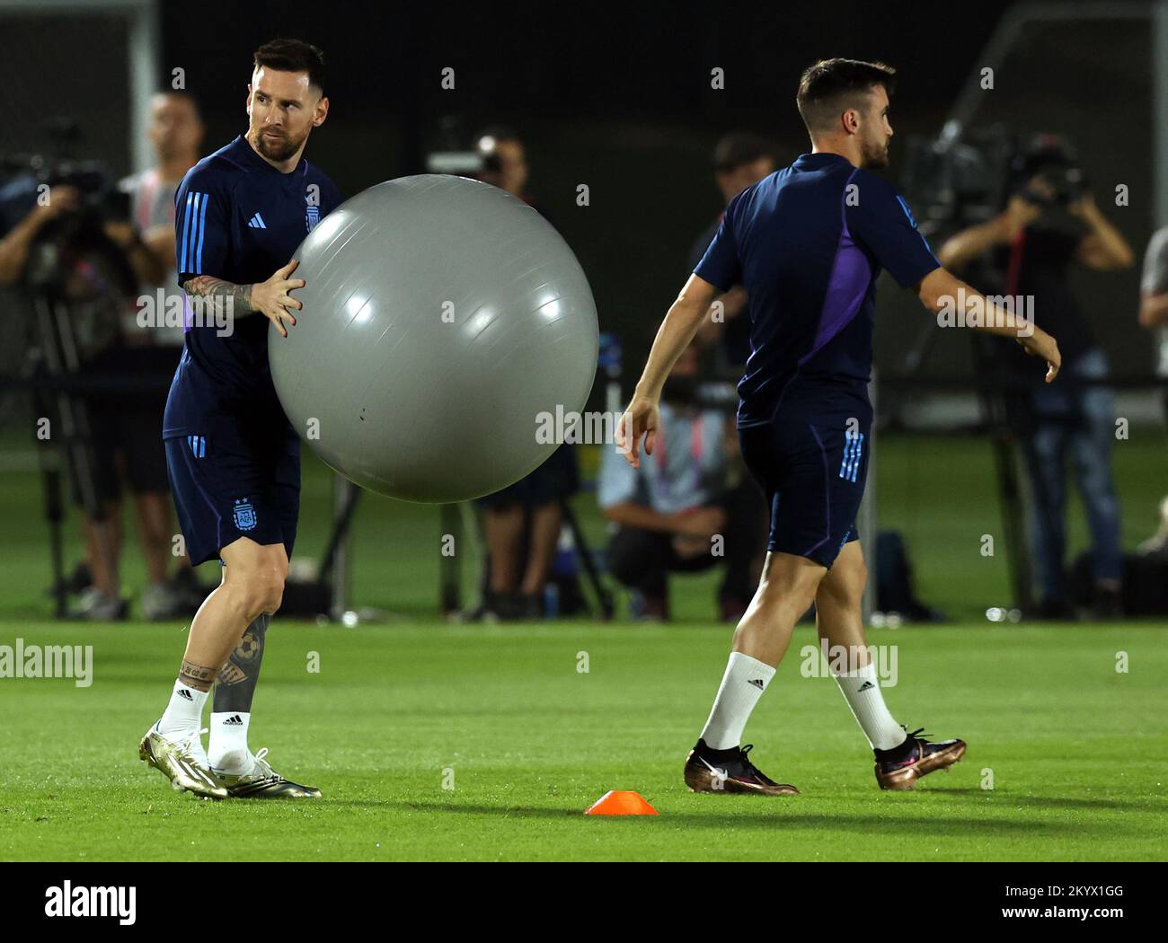 Doha, Qatar. 02nd Dec, 2022. Argentina's forward Lionel Messi during a ...