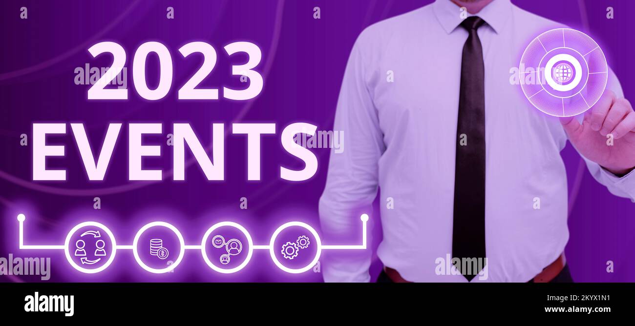 Conceptual display 2023 Events. Concept meaning New year celebrations ...