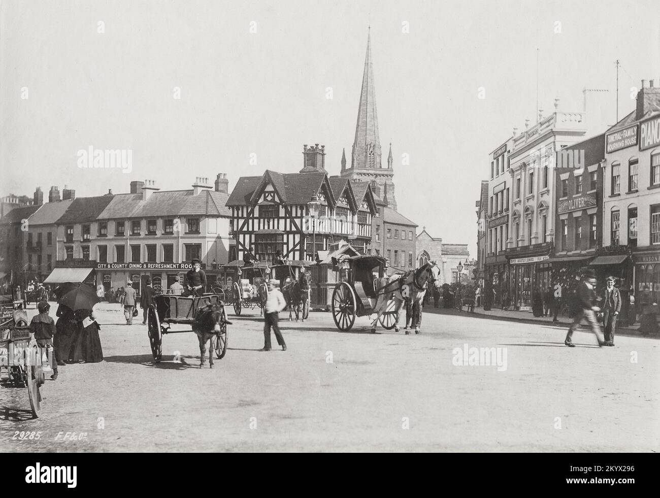 Vintage photograph - 1891 - Street scene, High Town, Hereford ...