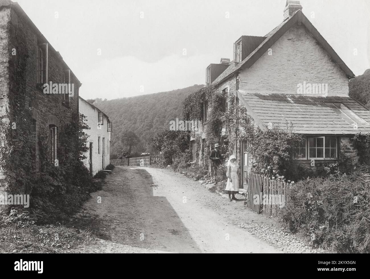 Vintage photograph - 1911 - The Village Post Office, Brendon, Devon ...