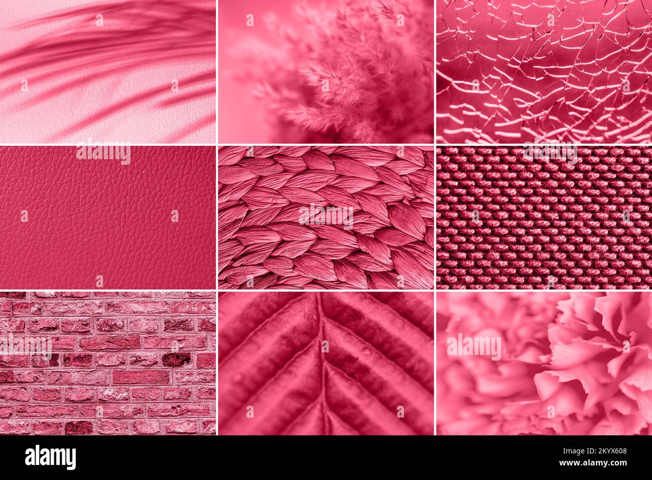 Creative collage in trendy viva magenta color Stock Photo - Alamy