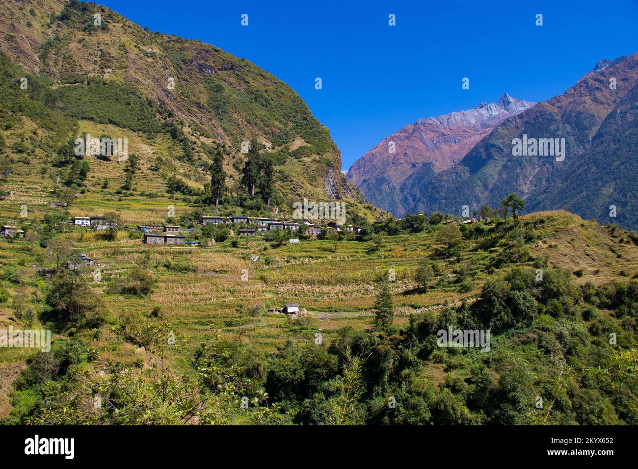 Village Community in the Hills of HImalayas Nepal Darchula Stock Photo ...