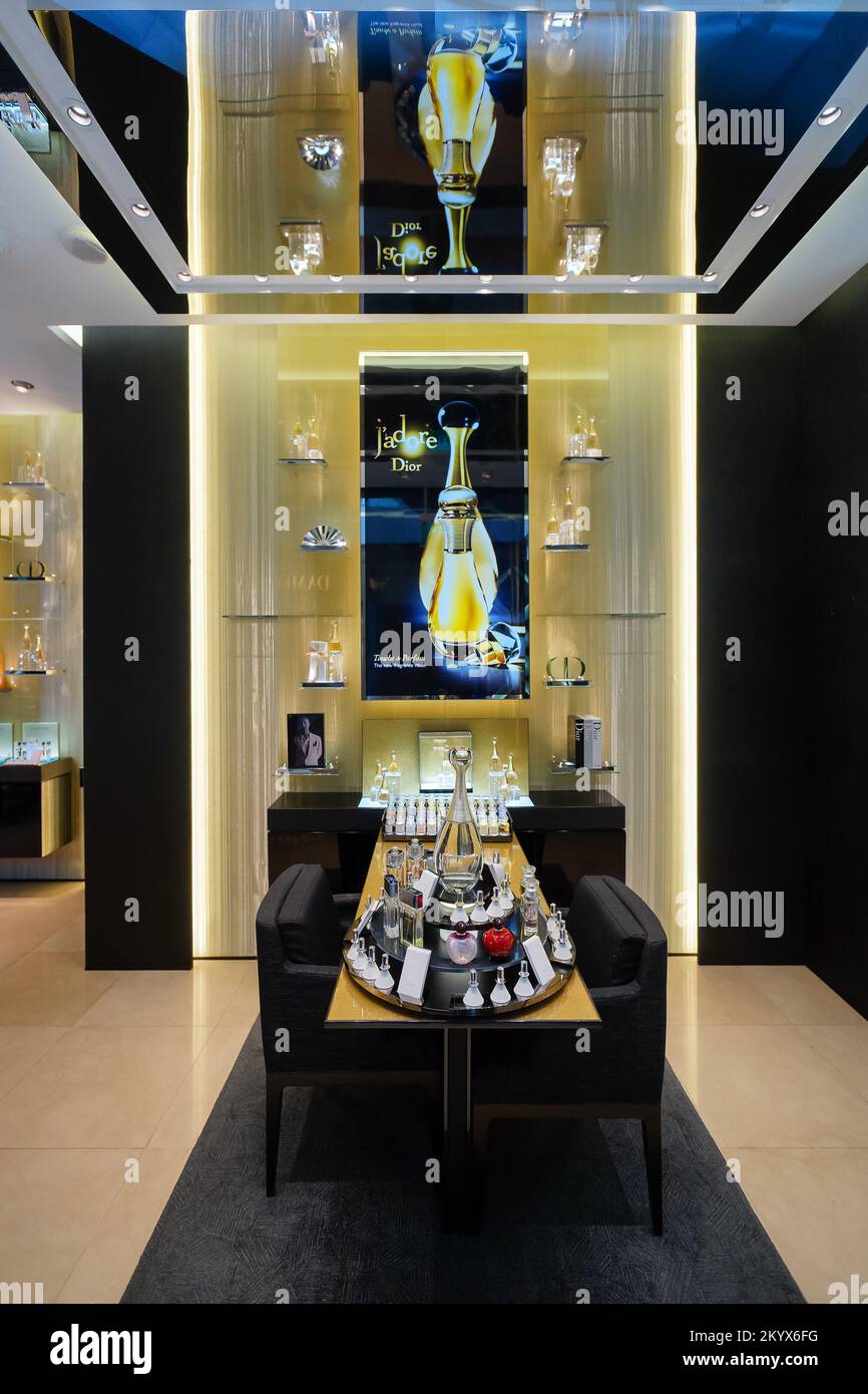 SINGAPORE - NOVEMBER 08, 2015: interior of Dior store. Dior, is a ...