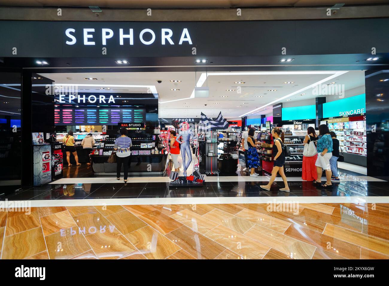 SINGAPORE - NOVEMBER 08, 2015: interior of Sephora store in The Shoppes ...