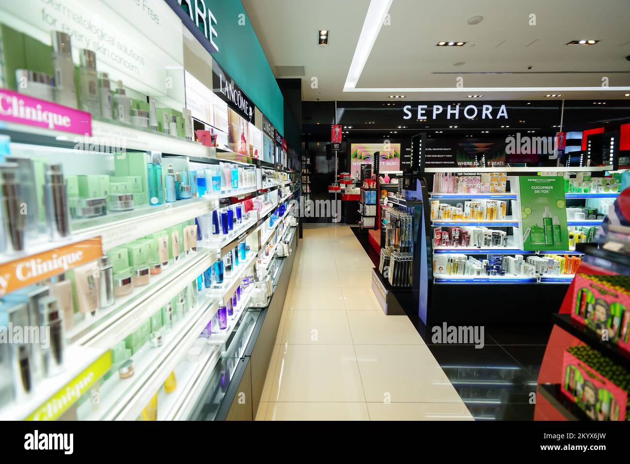 SINGAPORE - NOVEMBER 08, 2015: interior of Sephora store in The Shoppes ...