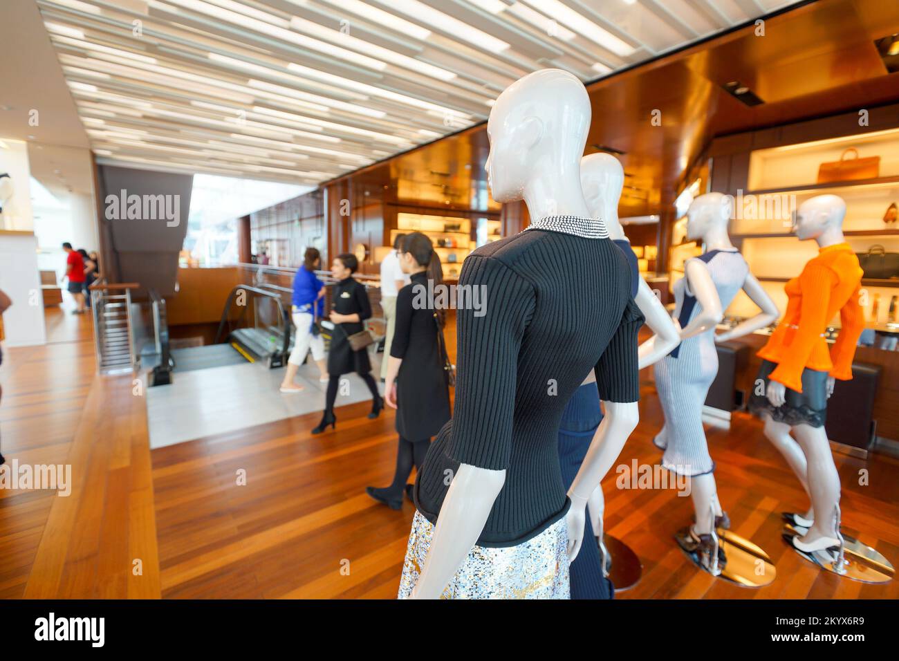 SINGAPORE - NOVEMBER 08, 2015: inside the Louis Vuitton store. Louis ...