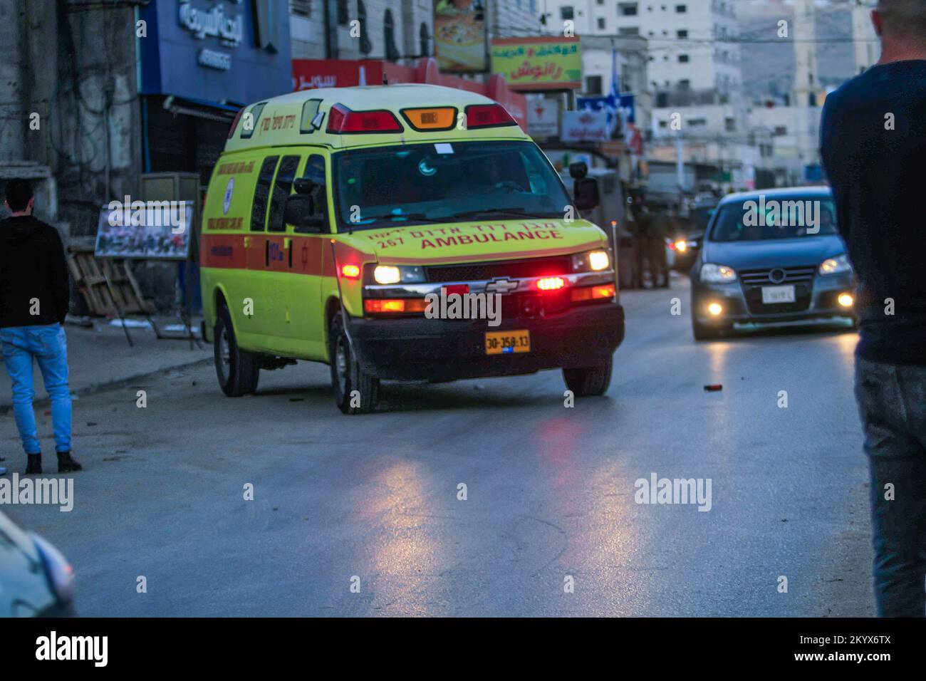 Nablus, Palestine. 02nd Dec, 2022. Magen David Adom ambulance ...
