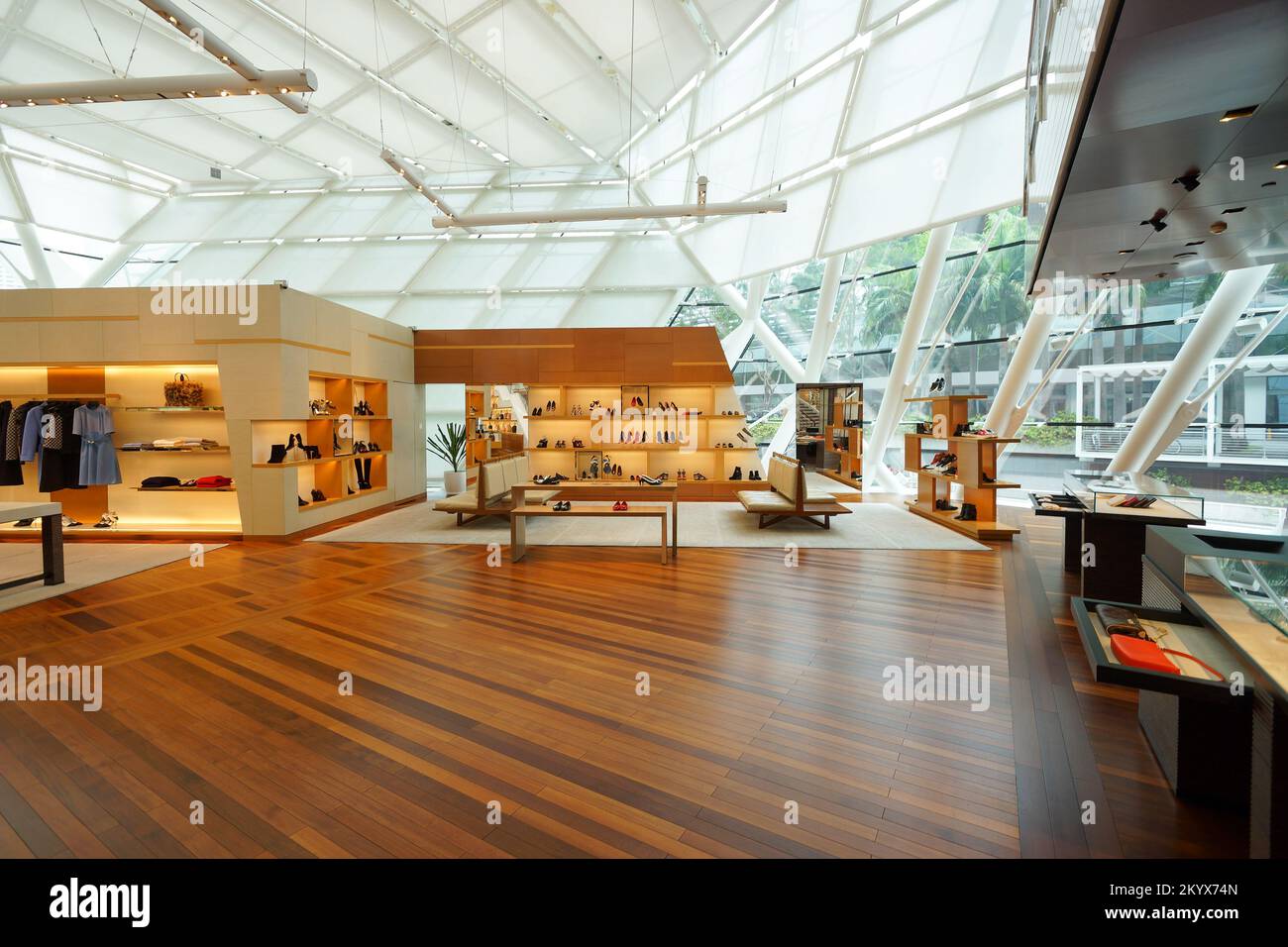 SINGAPORE - NOVEMBER 08, 2015: inside the Louis Vuitton store. Louis ...
