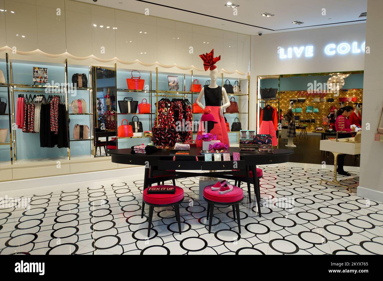 SINGAPORE - NOVEMBER 08, 2015: interior of Kate Spade store. Kate Spade ...