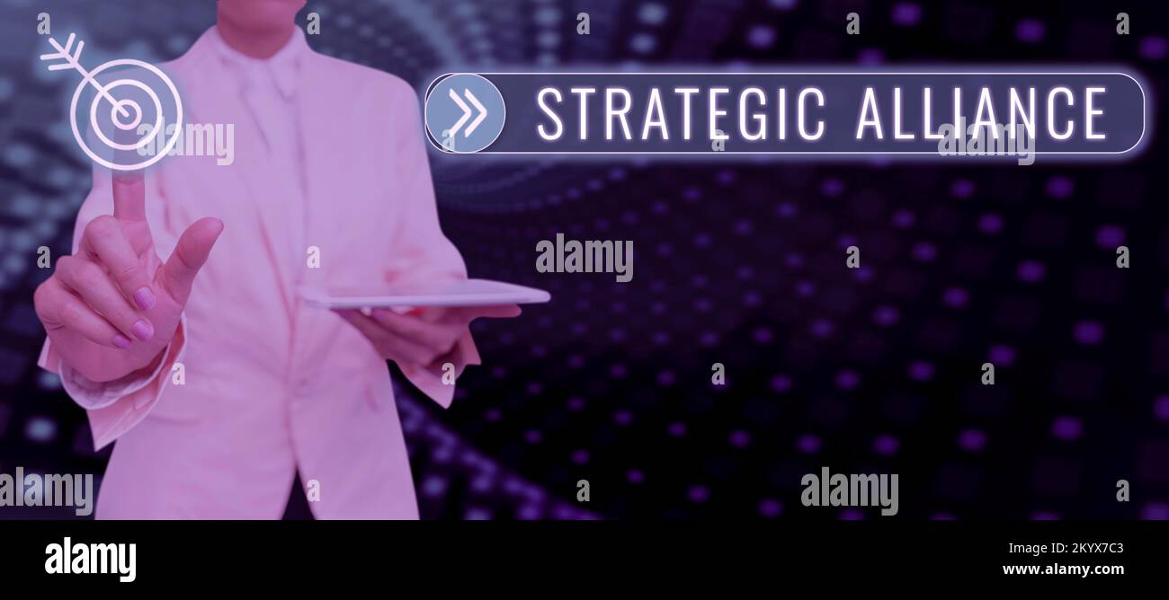 Conceptual display Strategic Alliance. Business idea a bond between ...