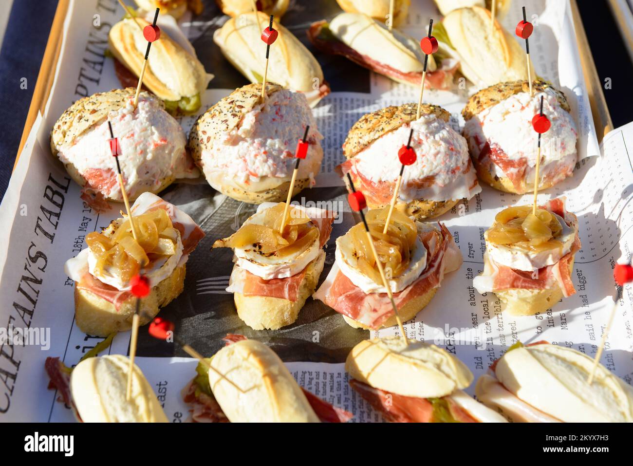 Plate different tasty canapes hi-res stock photography and images - Alamy