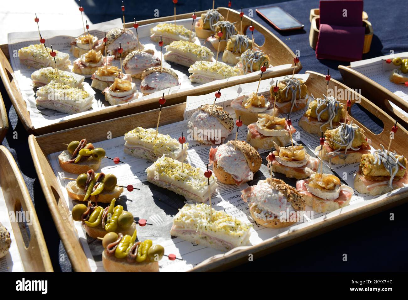 View of the Canapes with different format Stock Photo - Alamy