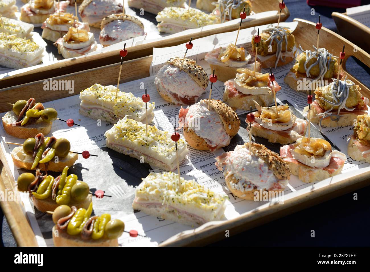 View of the Canapes with different format Stock Photo - Alamy