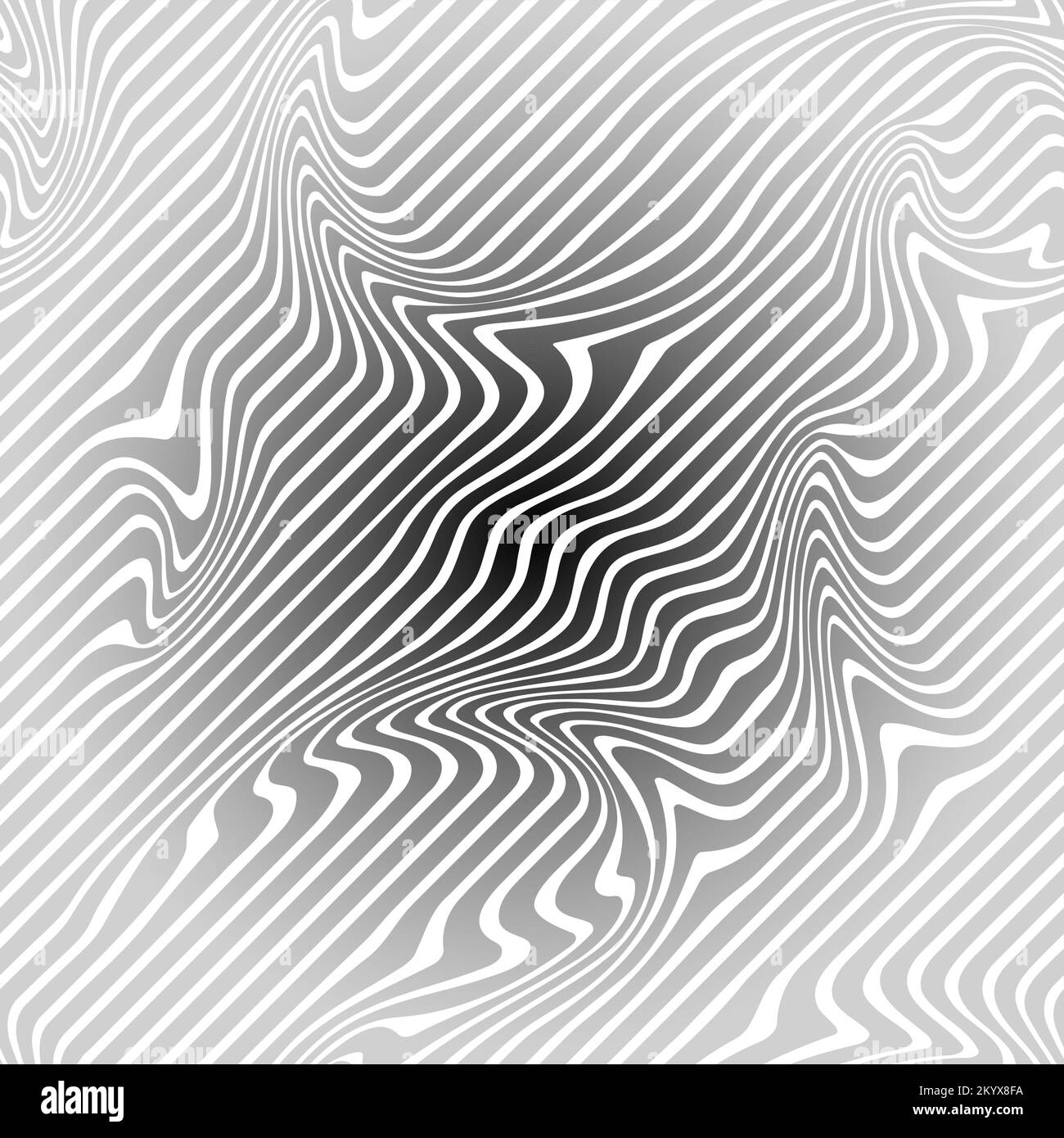 Abstract Illustration of Wave Stripes and Visual Distortion Effect ...