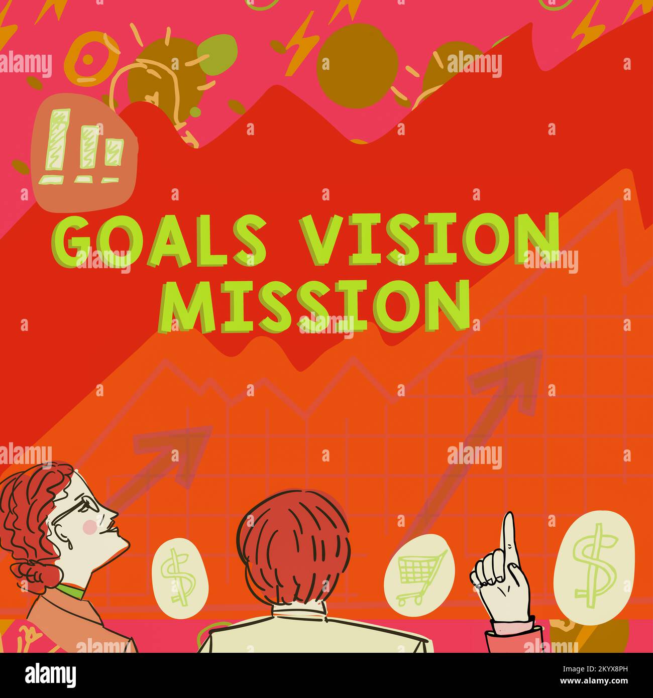 Handwriting text Goals Vision Mission. Business overview practical ...