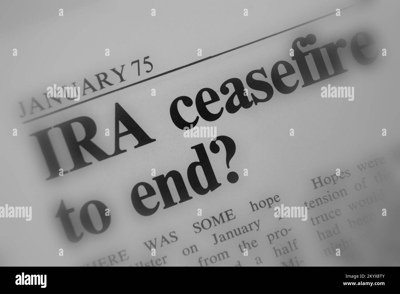 news story from 1975 newspaper headline article title - IRA ceasefire ...
