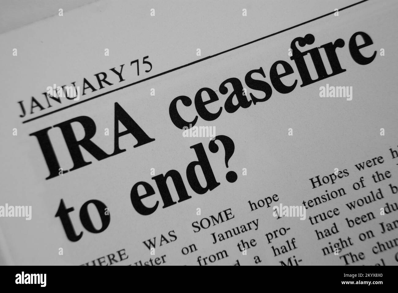 news story from 1975 newspaper headline article title - IRA ceasefire ...
