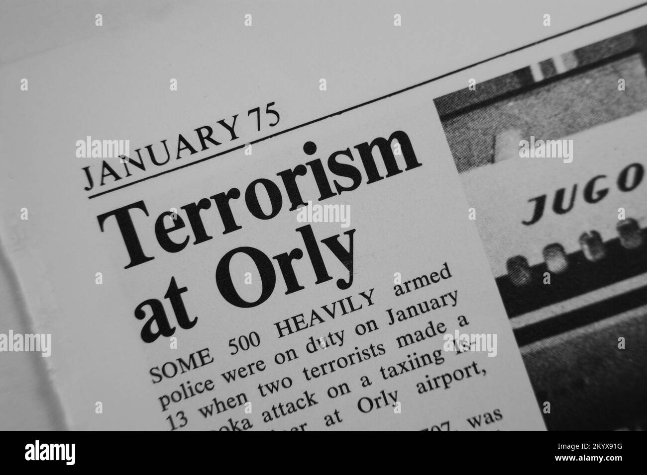 news story from 1975 newspaper headline article title - Terrorism at ...