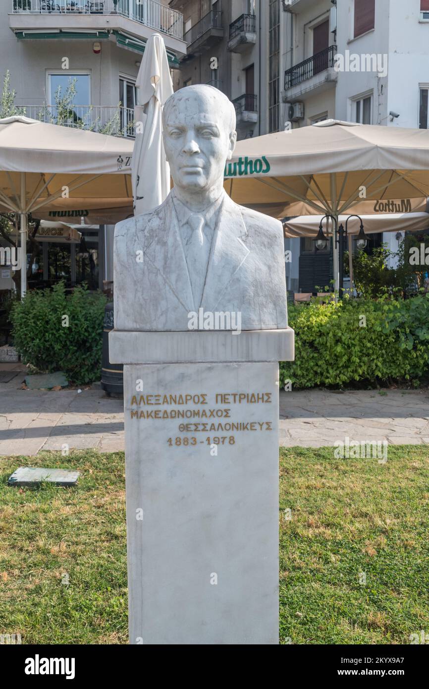 Thessaloniki, Greece - September 29, 2022: Bust of Alexandros Petridis ...