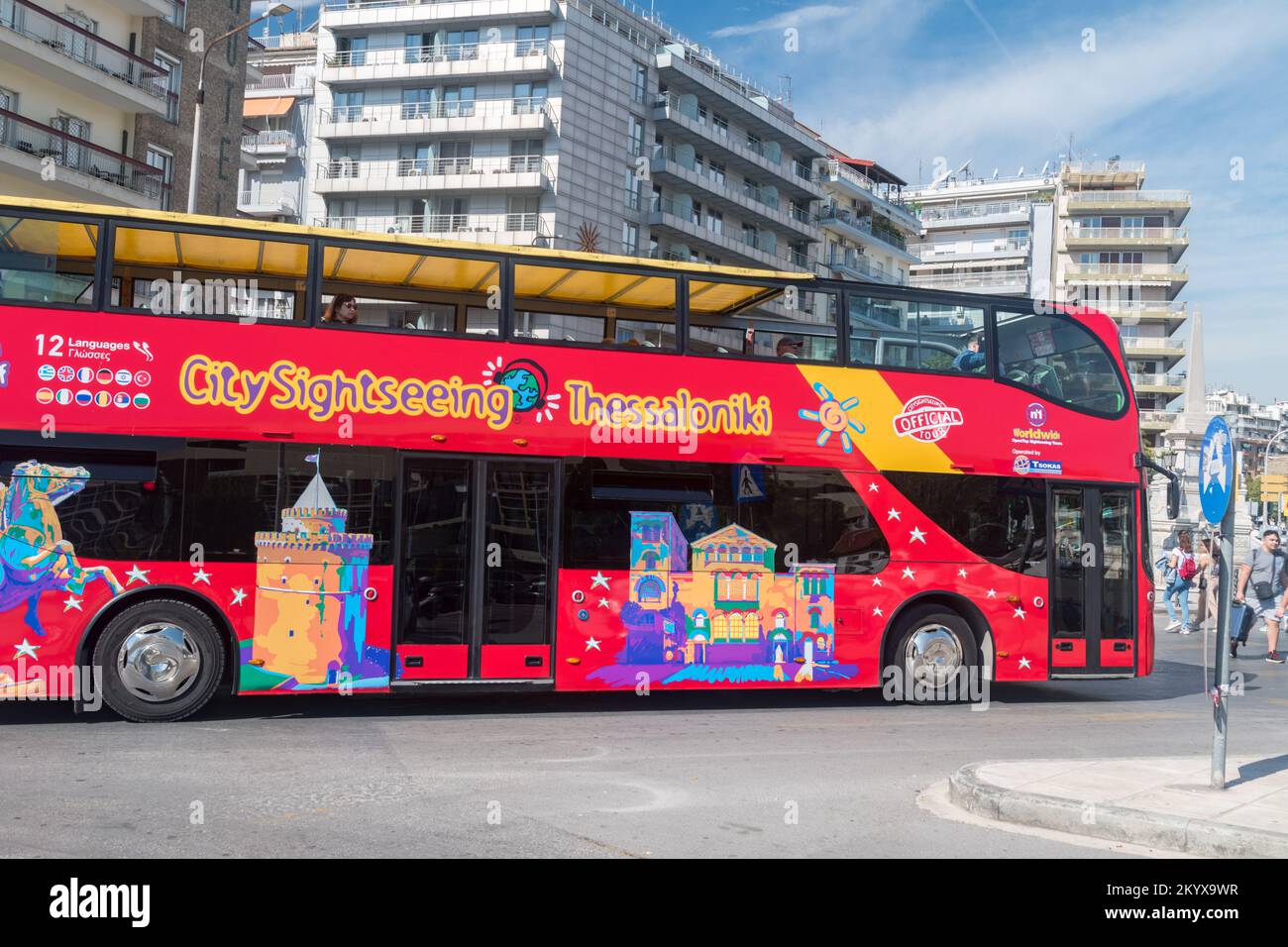 Thessaloniki, Greece - September 29, 2022: City sightseeing bus in ...