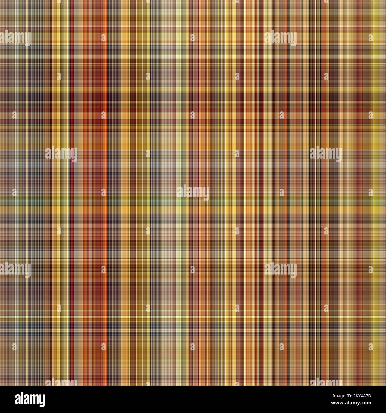 Woodland brown tartan seamless pattern textile. Tonal autumnal forest ...